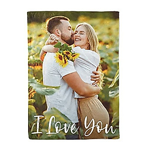 EastArts Custom Blankets with Photo, Personalized Photo Blankets Using My Own Photo, Customized Blankets with Picture, Personalized Gifts for Women Men, Personalized Couples Gifts for Valentines Day