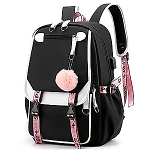 Soaying Backpack for Girls School Backpack Women Travel Breathable Bookbag Laptop Bags Anti Theft USB Charge Backbag