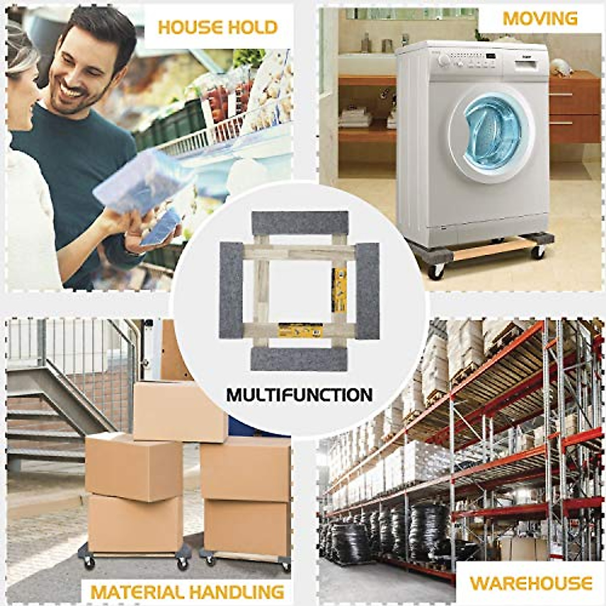 Olympia Tools Furniture Dolly for Moving, 1000 LB Capacity, 18 x 30 in, Fully Asembled, FSC Acacia Wood (Single Pack)