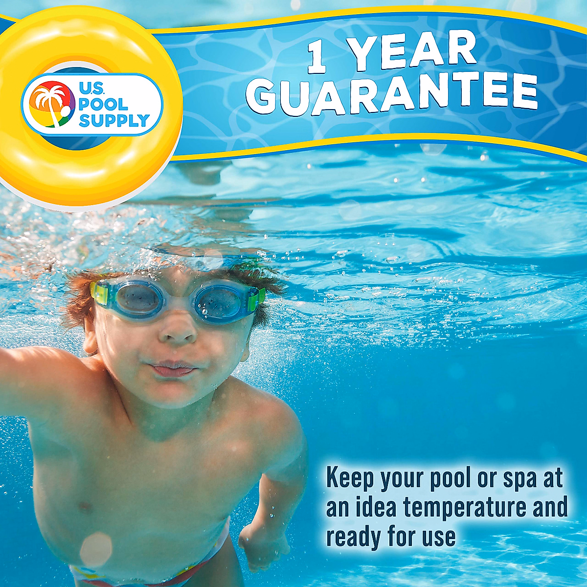 U.S. Pool Supply Floating Buoy Pool Thermometer with Jumbo Easy-to-Read Temperature Display, Teal Blue, Tether String - Measures Water Up to 110° F & 40° C - Swimming Pools, Spas, Hot Tubs, Ponds