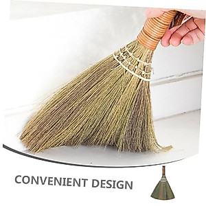 VILLFUL Straw Broom Cleaning Brush Cleaning Brooms Desktop Cleaning Broom Hand-Made Broom Hand Broom Household Brooms Manual Broom Household Dust Brush Broom for Office Table Desktop Broom