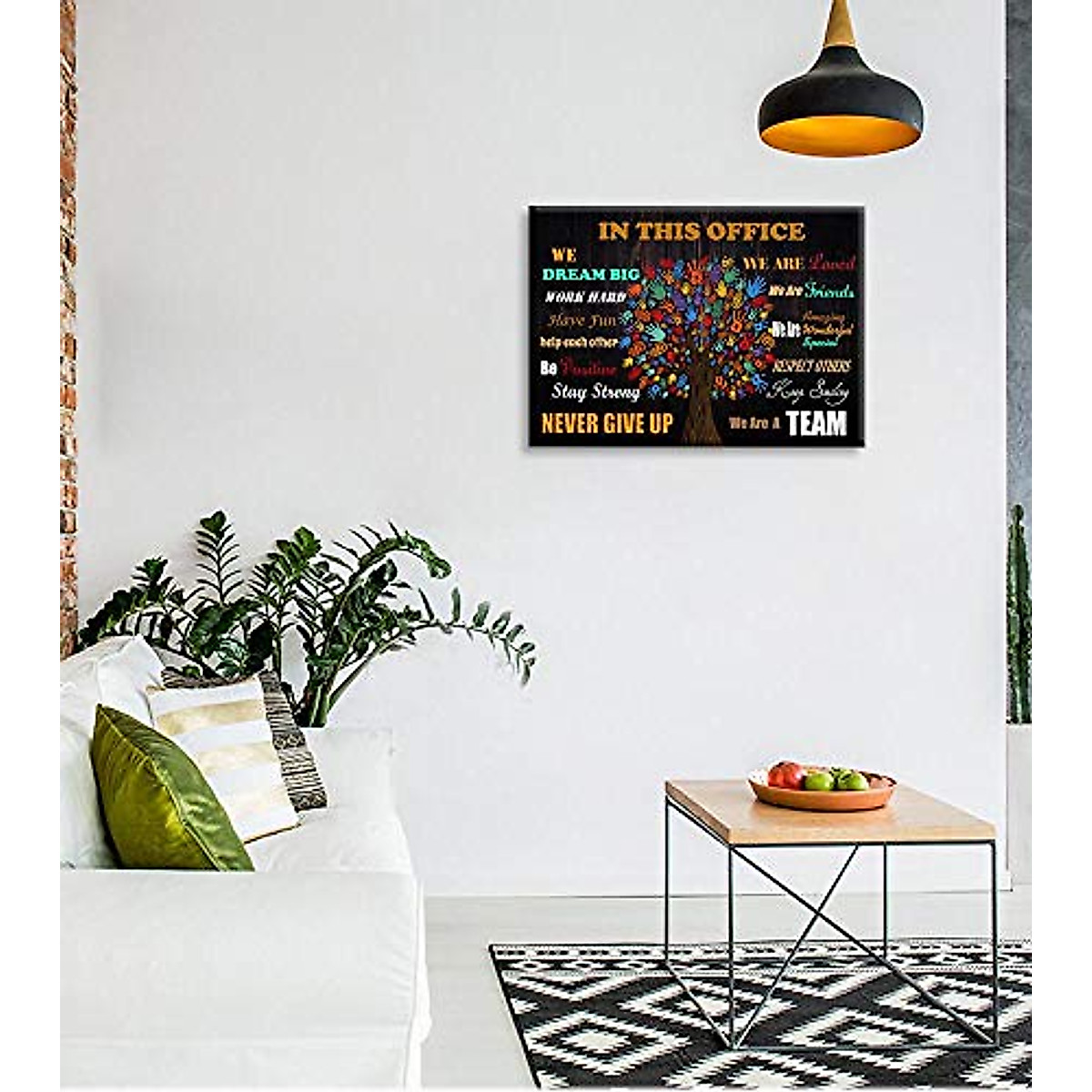 Inspirational Wall Art Motivational Poster Quotes Office Wall Decor for Girls Women Room Décor Wall Art for Office Canvas Print Framed Rustic Canvas Art In This Office 12x16inch Ready to Hang