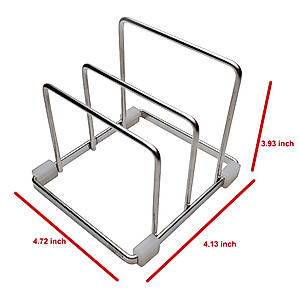 LENITH Cutting Board Rack Chopping Board Organizer Stand Holder Kitchen Countertop Pots Pan Lids Rack Organizer (Small_Cream Color)