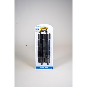 Bachmann Trains - Snap-Fit E-Z TRACK 9” STRAIGHT RERAILER (2/card) - STEEL ALLOY Rail With Black Roadbed - HO Scale