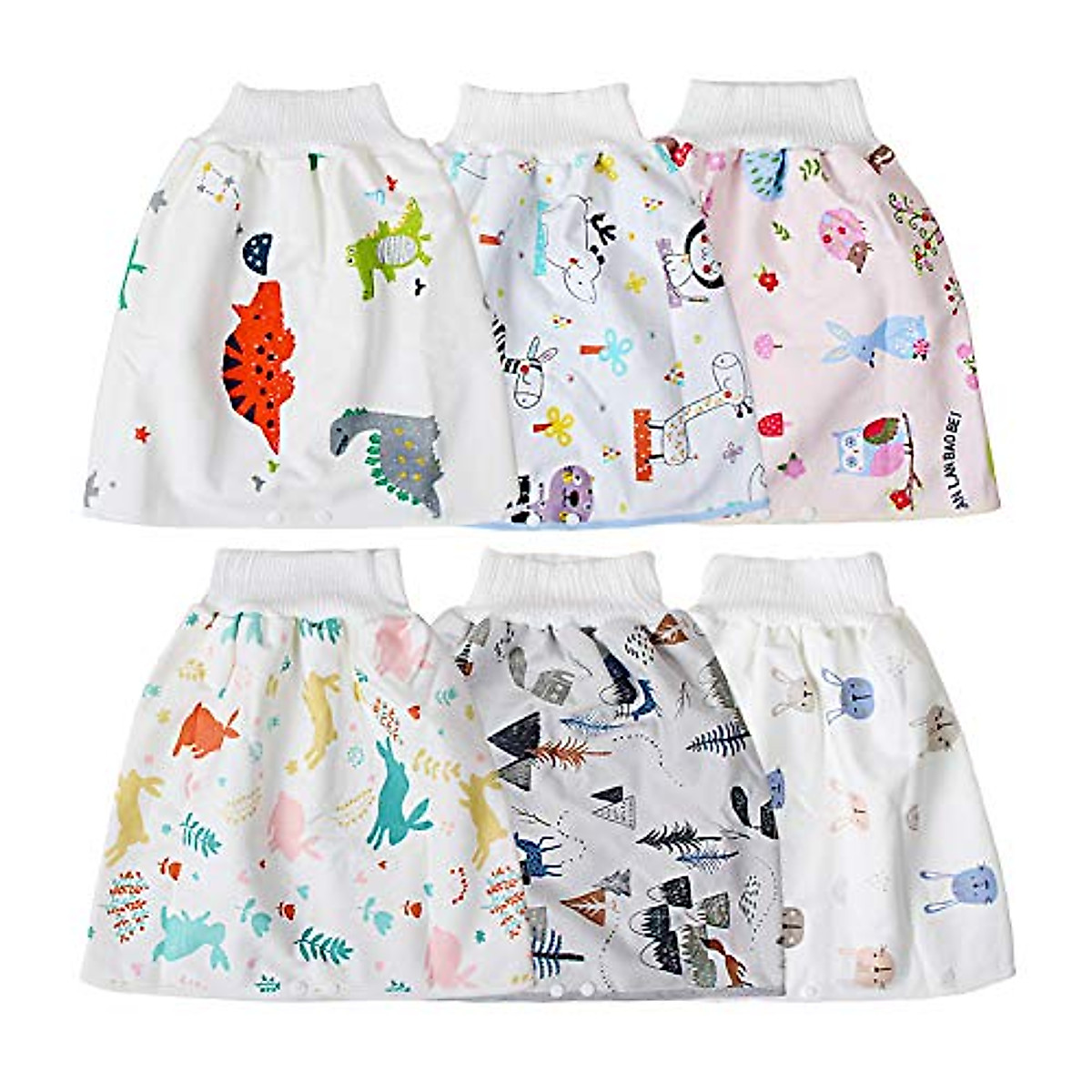 Magik Waterproof Cotton Training Pants Cloth Diaper Skirts Baby Toddler Night Time Sleeping Potty Training (Butterfly&Cats, M for 0-4T)
