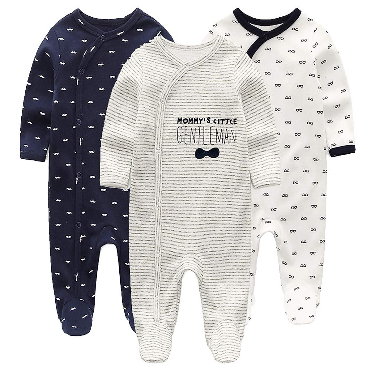 Kiddiezoom Baby and Toddler Boys'Snug Fit Footed Cotton Pajamas Cotton Footed Sleep and Play