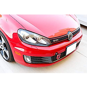 iJDMTOY Red Track Racing Style Tow Hook Ring Compatible with Volkswagen: 06-14 Golf GTI MK5 MK6 R32 Rabbit, 05-10 Jetta (MK5), Compatible with Audi: 06-14 TT (MK2), Made of Lightweight Aluminum