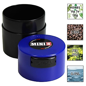 Minivac - 10g to 30 grams Vacuum Sealed Container - D Blue Cap & Black Body