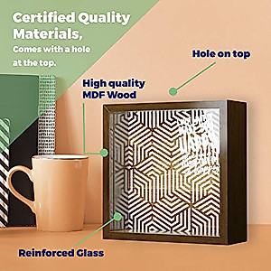 Wedding Gifts for Couples Unique 2022 | 6x6x2 Glass Wooden Shadow Box | Marriage Day Gifts | for Wedding Photo Frames | Perfect Personalized Wedding Anniversary | Ideal for Marriage Bedroom Decor