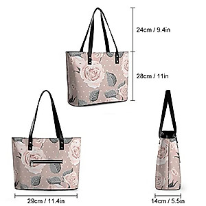 Womens Handbag Roses Pattern Leather Tote Bag Top Handle Satchel Bags For Lady