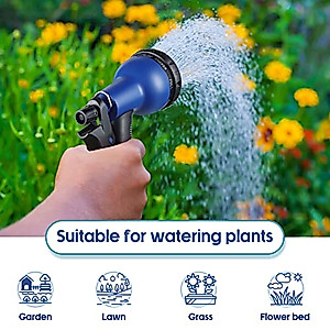 6 Pieces Garden Hose Nozzle Sprayer ABS Water Hose Spray Nozzle Garden Sprayer Hose Hand Sprayer for Hose Water Hose Nozzle for Watering Plants Lawn Garden Cleaning Showering Pets Washing Cars Blue