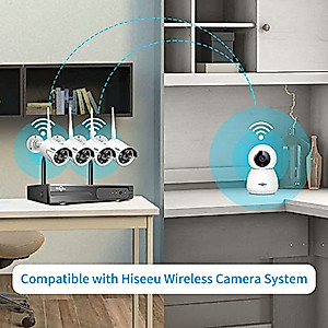 Hiseeu 【2K, Smart Motion Tracking 3MP Wireless Security Camera for Home, WiFi Pet Camera for Baby Monitor, Nanny, Dog and Cat, Phone App,360-degree, 2 Way Audio, Night Vision,Compatible with Alexa