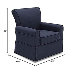 Delta Children Upholstered Glider Swivel Rocker Chair, Sailor Blue