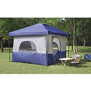 KAMPKEEPER Camping Cube for Pop Up Canopy Tent, Converts 10'x10' Straight Leg Canopy into Camping Inner Tent, with 1 Dog Hole–Fully Vented Roof(Canopy & Frame NOT Included), Navy Blue