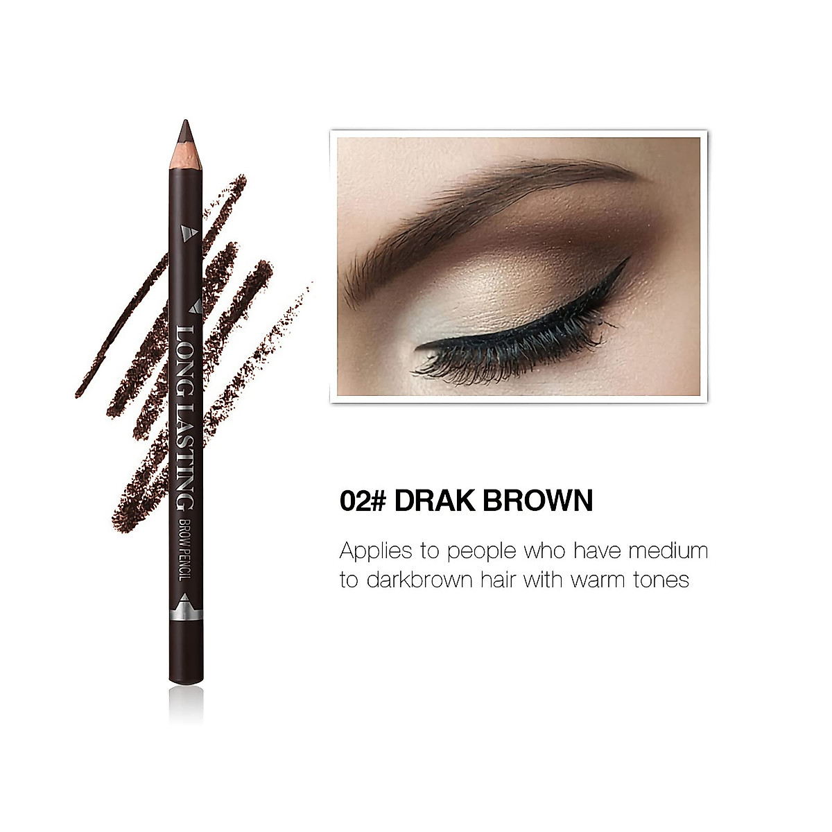 SUMEITANG 12 Pcs Dark Brown Eyebrow Pencil Eyeliner Makeup，Soft Textured，Easy to Color，Waterproof，Long Lasting Eyebrow Tint Pen for Fills in Sparse Areas and Gaps Create a Natural Eye Brow