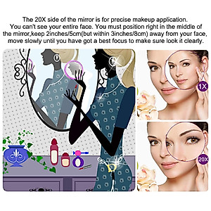 MIYADIVA 20x Magnifying Mirror with Suction Cup and Eyebrow Tweezers Kit for Women, Hair Removal Tweezers Travel Set Including High Magnification Magnified Mirror，5 Inch