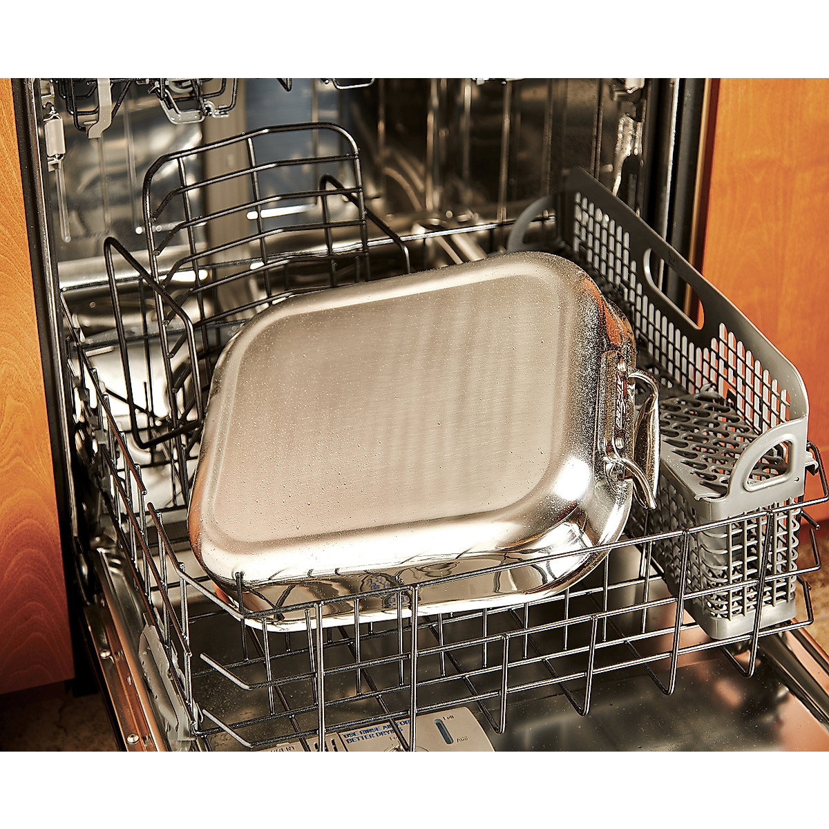 All-Clad Specialty Stainless Steel Roaster with Nonstick Rack 11x14 Inch Oven Broiler Safe 500F Roaster Pan, Pots and Pans, Cookware Silver