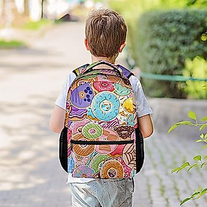 KNOWPHST Donut Backpacks for Girls, Boys - 16 Inch Cute Backpack for School - Colorful, Large Capacity, Durable, Lightweight Bookbag for Kids Travel