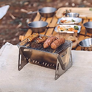 BBQ Grill Outdoor Gas grill Outdoor Portable BBQ Camping Grill Folding Compact Stainless Steel Charcoal Barbeque Grill Detachable Bonfire Grill Stove