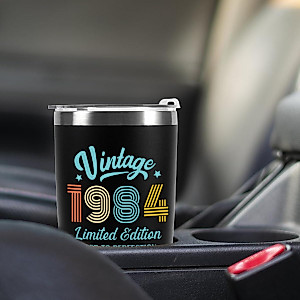 Henghere 40th Birthday Gifts for Men women, 40 Years Old Birthday Gift for Him Her, 1984 Forty Birthday Present, Happy 40th Birthday Tumbler Cup