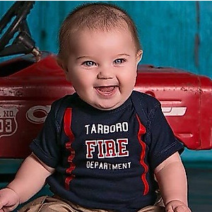 Fully Involved Stitching Firefighter Personalized Navy Baby Bodysuit (3 Months)