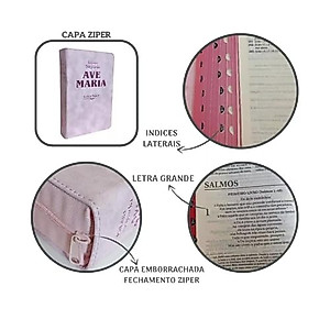 Bíblia Letra Maior Zíper Strike - Rosa