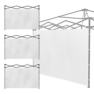 Morngardo Pop Up Canopy Tent Sidewalls with Silver Coating for 10x10 Outdoor Ez Up Vendor Party Tent, Waterproof and UV Protection (Sidewall x3pcs)