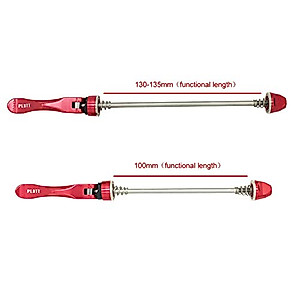 PLATT Bike Quick Release Skewers MTB Wheel Hub Skewers Front and Rear Axle Fit for Road Bike,Mountain Bike, BMX (Red,1Pair)