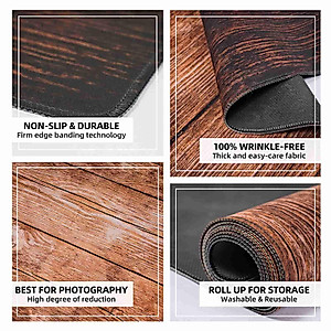 Kate Photography Floor Mats Brown Wood Floor Backdrop Anti-Slip Mat for Photography Newborn Photography Props Rubber Mat for Photo Studio 8x5ft
