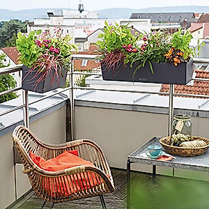 Lechuza 15680 Balconera Color 80 Garden Indoor and Outdoor Use, White Matte Self Watering Planter