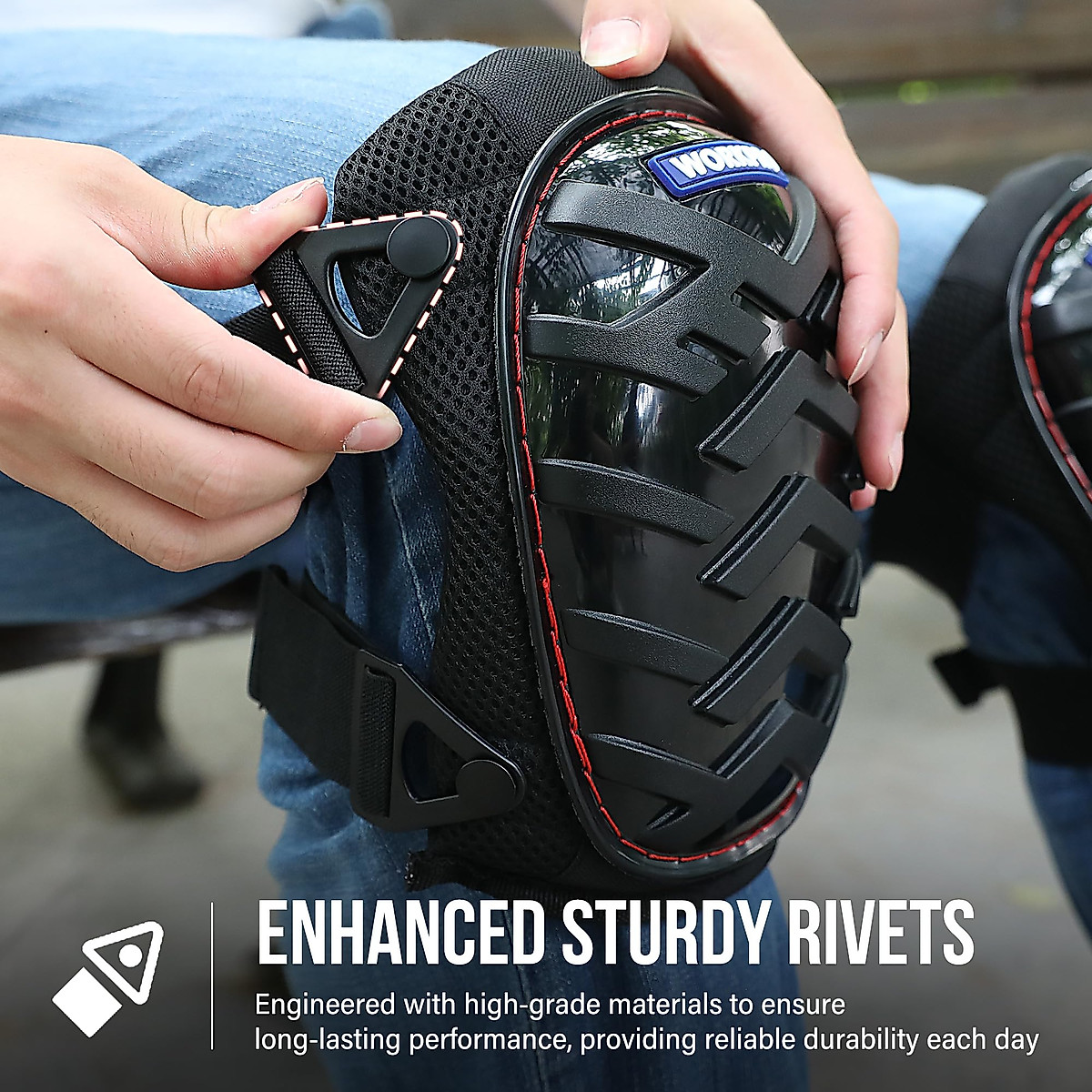 WORKPRO Knee Pads for Construction - Safety Kneepads with Ergonomic Gel Cushion and Foam Padding, Adjustable Buckle Straps and Durable Buttons, Ideal for Work Flooring Gardening