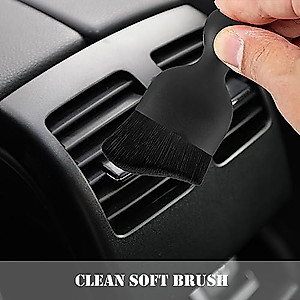 NGHEY 2 PCS Car Detailing Brush, Soft Bristles Detailing Brush Dusting Tool, Auto Interior Soft Hair Removal Brush, Fit for Automotive Dashboard, Air Conditioner Vents, Leather, Computer (Black #113)
