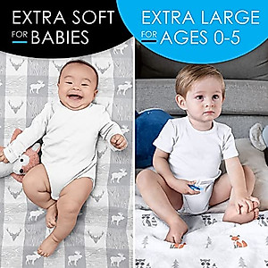 Baby Blankets for Boys & Girls, Soft Minky Blanket 30x40 | 2-Pack of Large Baby Blankets Unisex | for Travel, Nursery, Stroller, Swaddle or Receiving Blankets (Woodland)