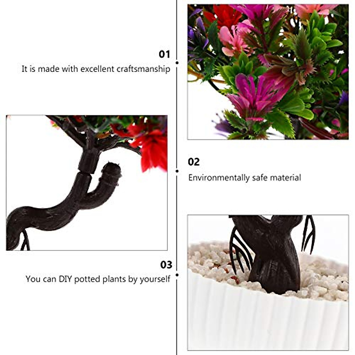 Happyyami Artificial Plants Indoor Artificial Bonsai Tree Fake Bonsai Juniper Tree Faux Potted Plant Bonsai Pine Tree Simulation Bonsai Plants for Greenery Office Home Decor Small Artificial Plants