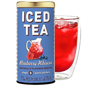 The Republic of Tea - Blueberry Hibiscus Iced Tea, 8 Tea Bags, Herbal Tea, Caffeine Free