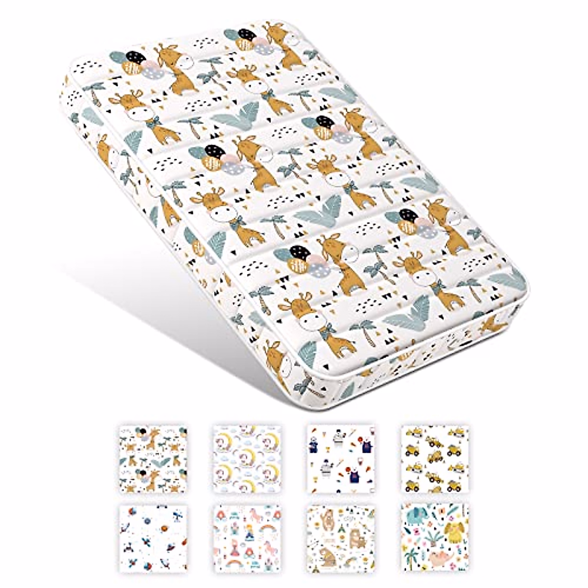 Moonlight Family Noiseless 3” Pack n Play Mattress, 38”x26” Premium Foam Portable Pack and Play Mattresses, Odorless & Steady Playard Mattress fits ONLY Playpens (28.5 * 39.5"), Giraffe