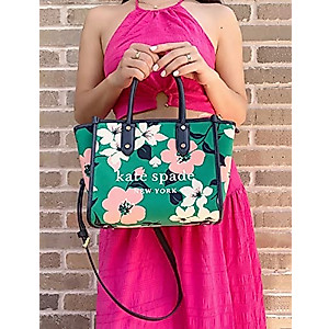 Kate Spade Ella Lily Blooms Small Top Zip Tote Crossbody Green Multi