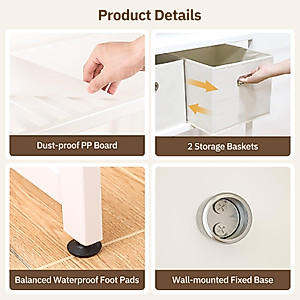 Homde Closet Organizer System Wall Mounted + Closet Organizer Storage System with 2 Storage Drawers and 3 Expandable Stainless Steel Hanger Rods