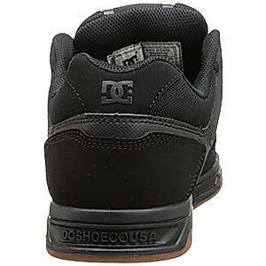 DC Men's Stag Low Top Skate Shoe, Black/Gum, 11 D US