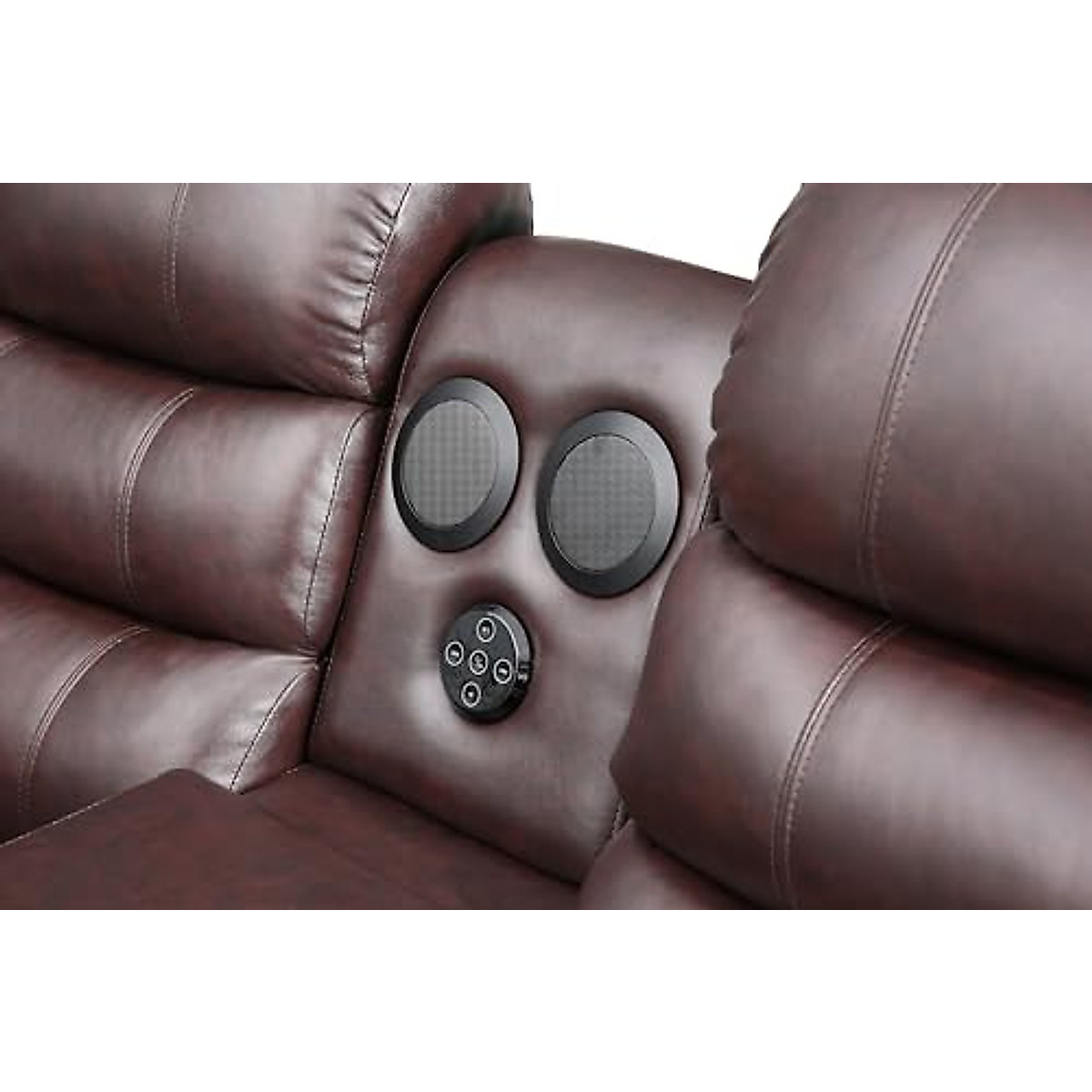 Kingway Inc Johnson Power Recliner Sectional Sofa, Brown