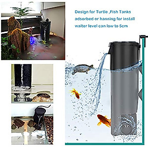 K1-Store Turtle Filter Aquarium Filter Low Water Level Internal Filter Waterfall Flow Aquarium Pump for Turtle Tank Fish Tank Reptiles Shrimp Frog Crab Tank Amphibian Tank(Filter 2020)