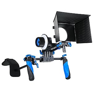 Morros Professional DSLR Rig with Follow Focus and Matte Box for All DSLR Cameras and Video Camcorders