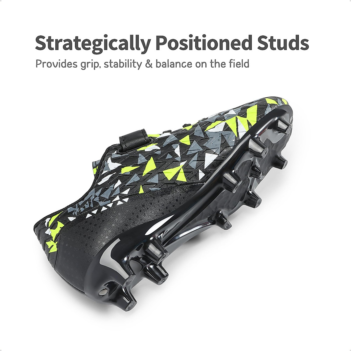 DREAM PAIRS Boys Girls Soccer Cleats Kids Football Shoes for Little/Big Kid SDSO2307K,Size 6 Big Kid,Black/Neon Green