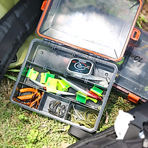 RUNCL Fishing Tackle Box, Waterproof Airtight Stowaway, 3600/3700 Tray Tackle Box with Adjustable Dividers, Plastic Storage Organizer(3700 and 2pcs smaller 3600)