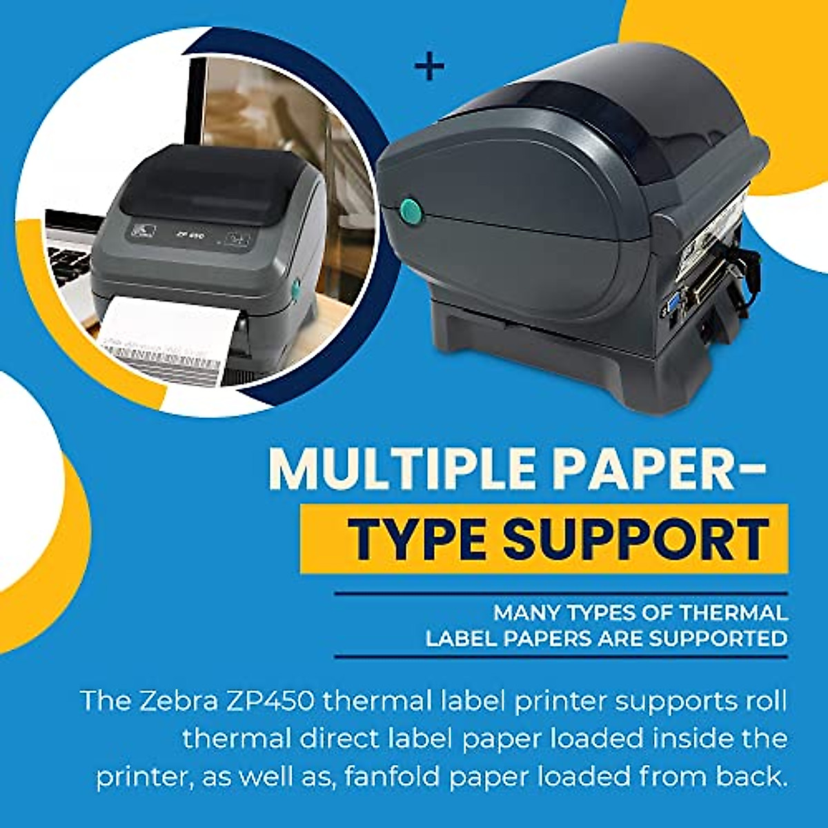 Zebra ZP450 Network Edition (ZP 450) Label Thermal Bar Code Printer | USB and Ethernet Connectivity 203 DPI Resolution | Made for UPS WorldShip | Includes JetSet Label Software