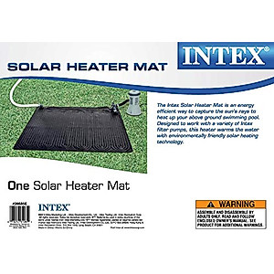 Intex 47 Inch x 47 Inch Solar Pool Heater Mat for 8,000 Gallon Above Ground Pool with Hose Attachment and Bypass Valve, Black (2 Pack)