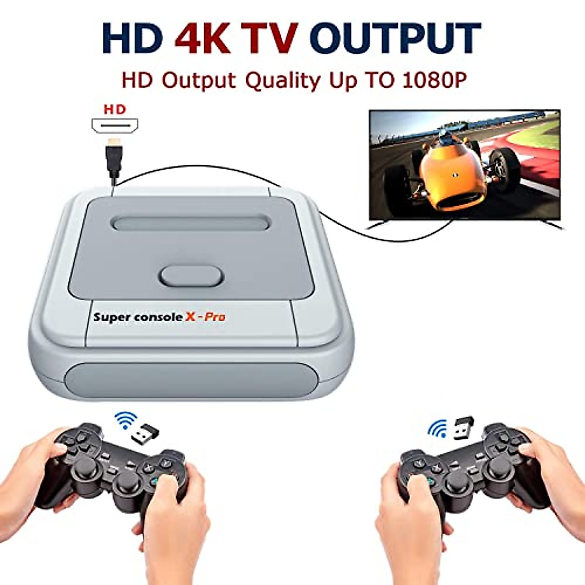 Kinhank Super Console X PRO Retro Game Console with 117,000+ Classic Games,Video Game Console for 4K TV,Dual System,Emulator Console Compatible with Most Emulators,WiFi/LAN,Best Gift