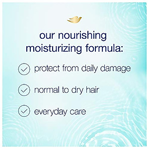 Dove Nutritive Solutions Moisturizing Shampoo for Normal to Dry Hair Daily Moisture Formulated with Pro-Moisture Complex for Manageable and Silky Hair, 12 Oz, Pack of 2