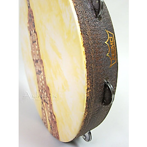 Remo Tambourine, Alessandra Belloni, 16" Dia, 9 Prs Jingles x 1 Row, 'The Black Madonna Of Monserrat' Graphic