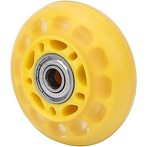 Roller Skate Wheel Accessories Luggage Replacement Wheel Yellow PU with 608ZZ Bearing Luggage Cart Skates Accessories 64x24x8mm